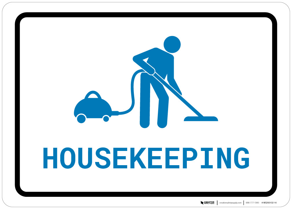 Housekeeping with Icon Landscape v2 - Wall Sign | Creative Safety Supply