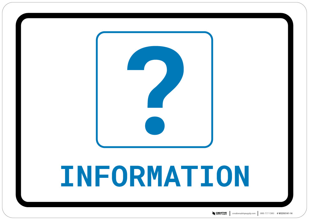 Information with Question Mark Landscape v2 - Wall Sign | Creative ...