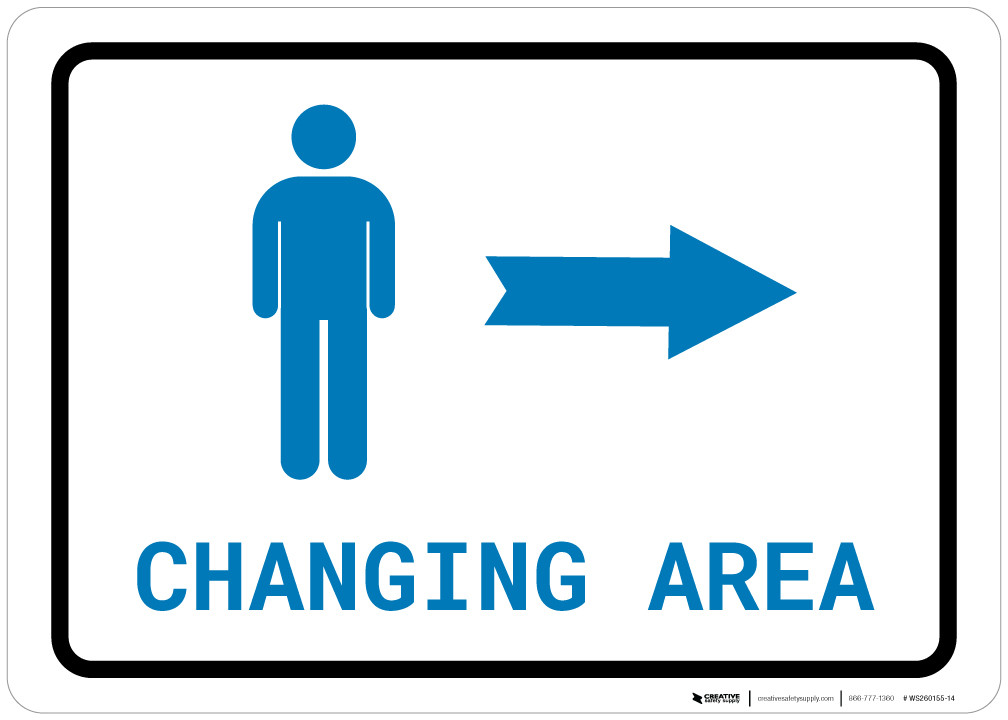 Mens Changing Area Right Arrow with Icon Landscape v2 - Wall Sign