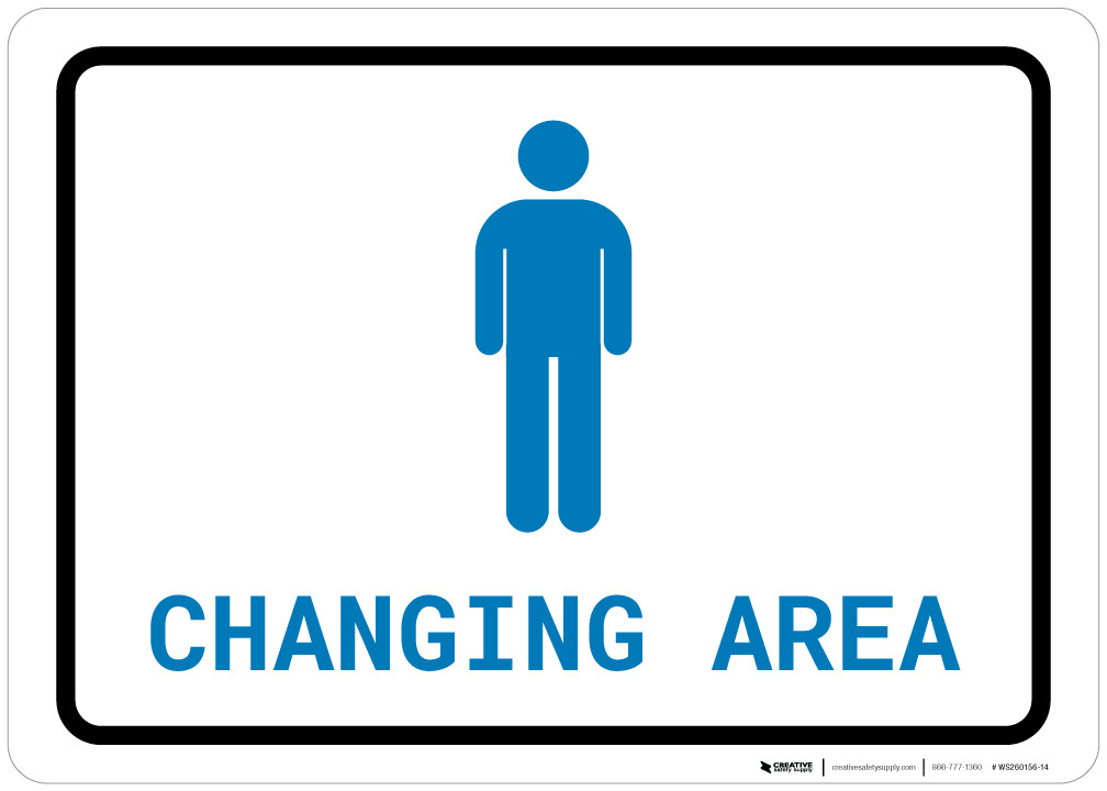 Mens Changing Area with Icon Landscape v2 - Wall Sign