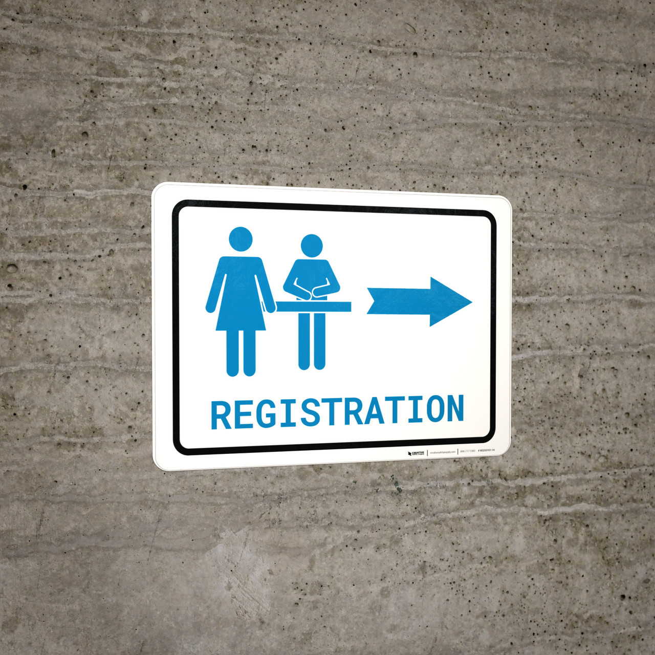 Registration Right Arrow with Icon Landscape v2 - Wall Sign