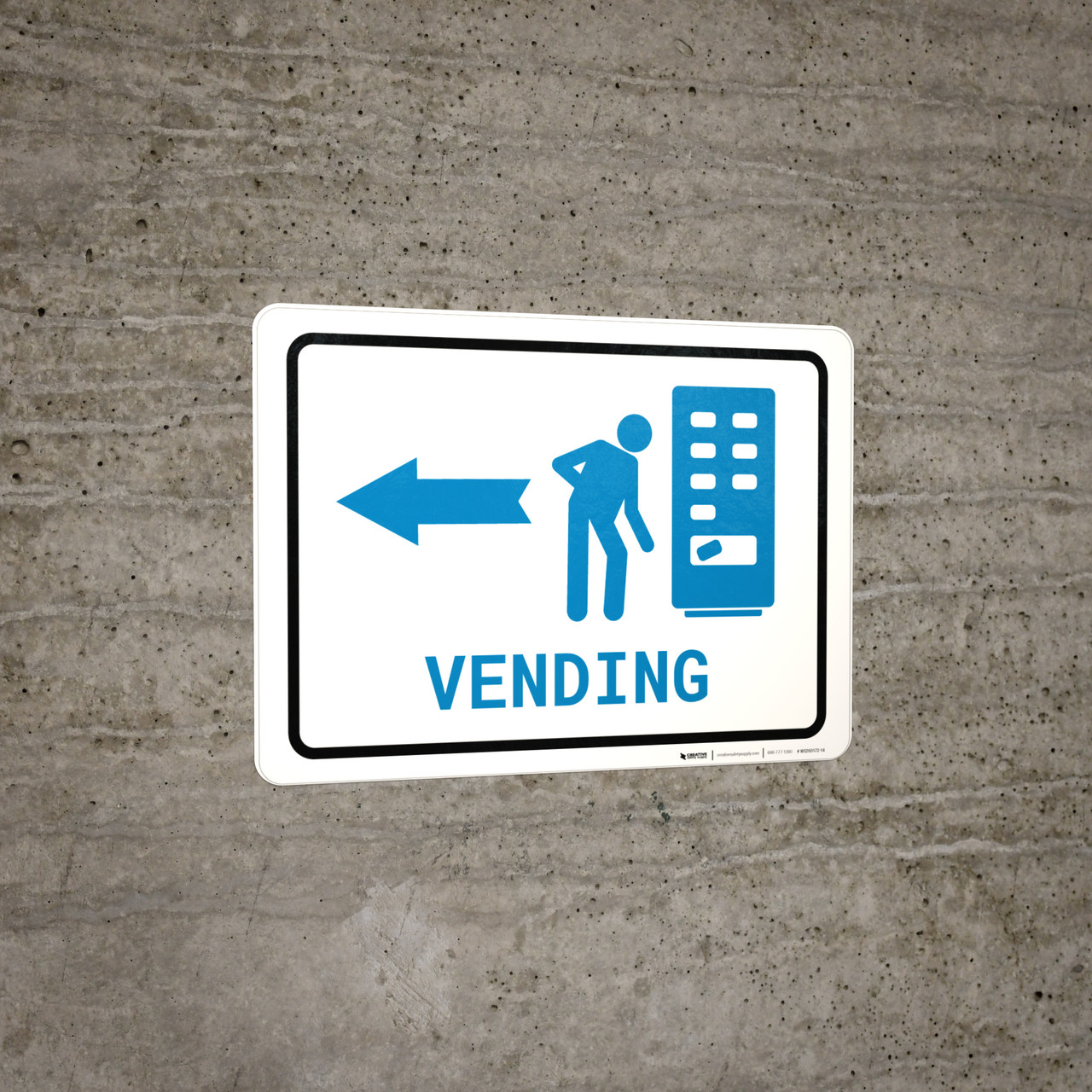 Vending Machine Left Arrow with Icon Landscape v2 - Wall Sign ...