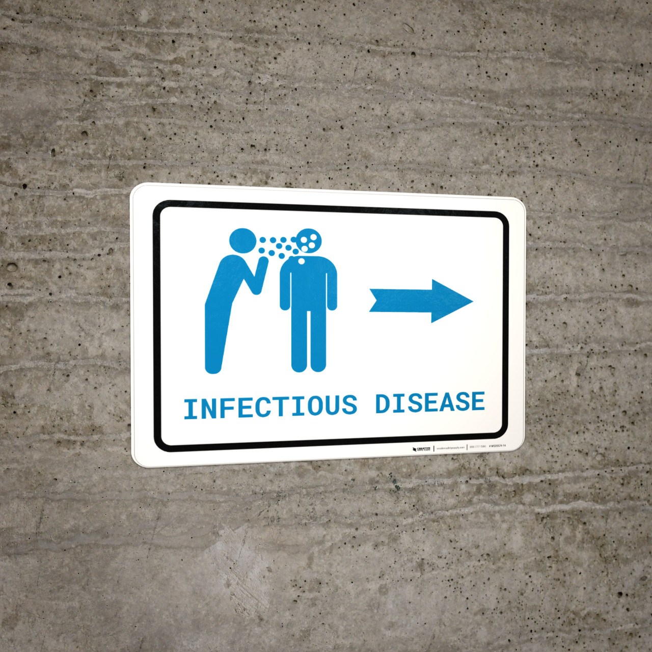 Infectious Disease Right Arrow with Icon Landscape v2 - Wall Sign
