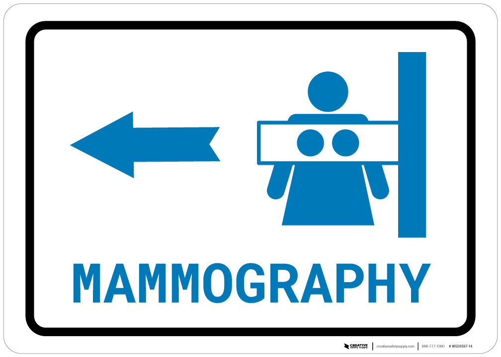 Mammography Left Arrow with Icon Landscape v2 - Wall Sign | Creative ...