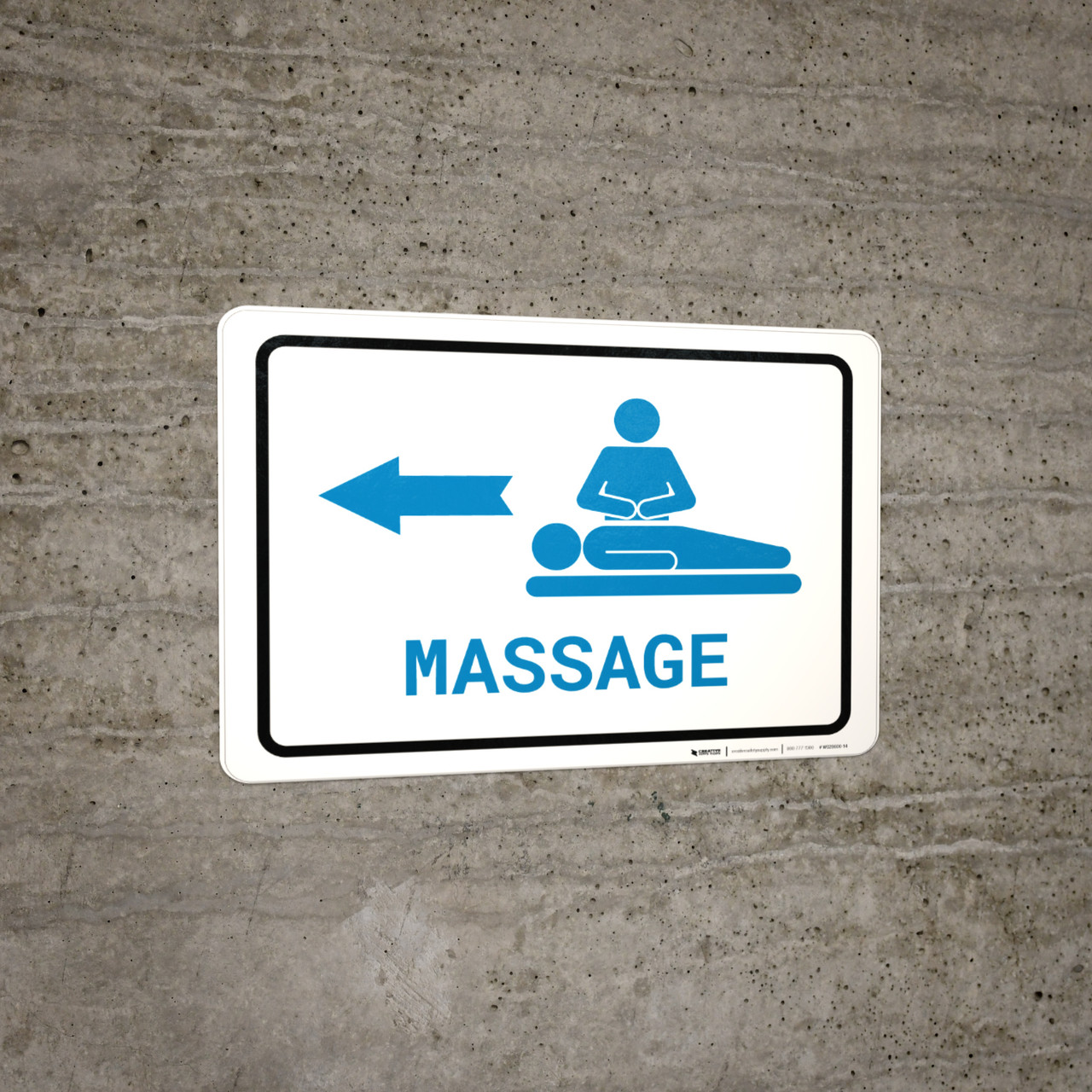 Massage Left Arrow with Icon Landscape v2 - Wall Sign | Creative Safety ...