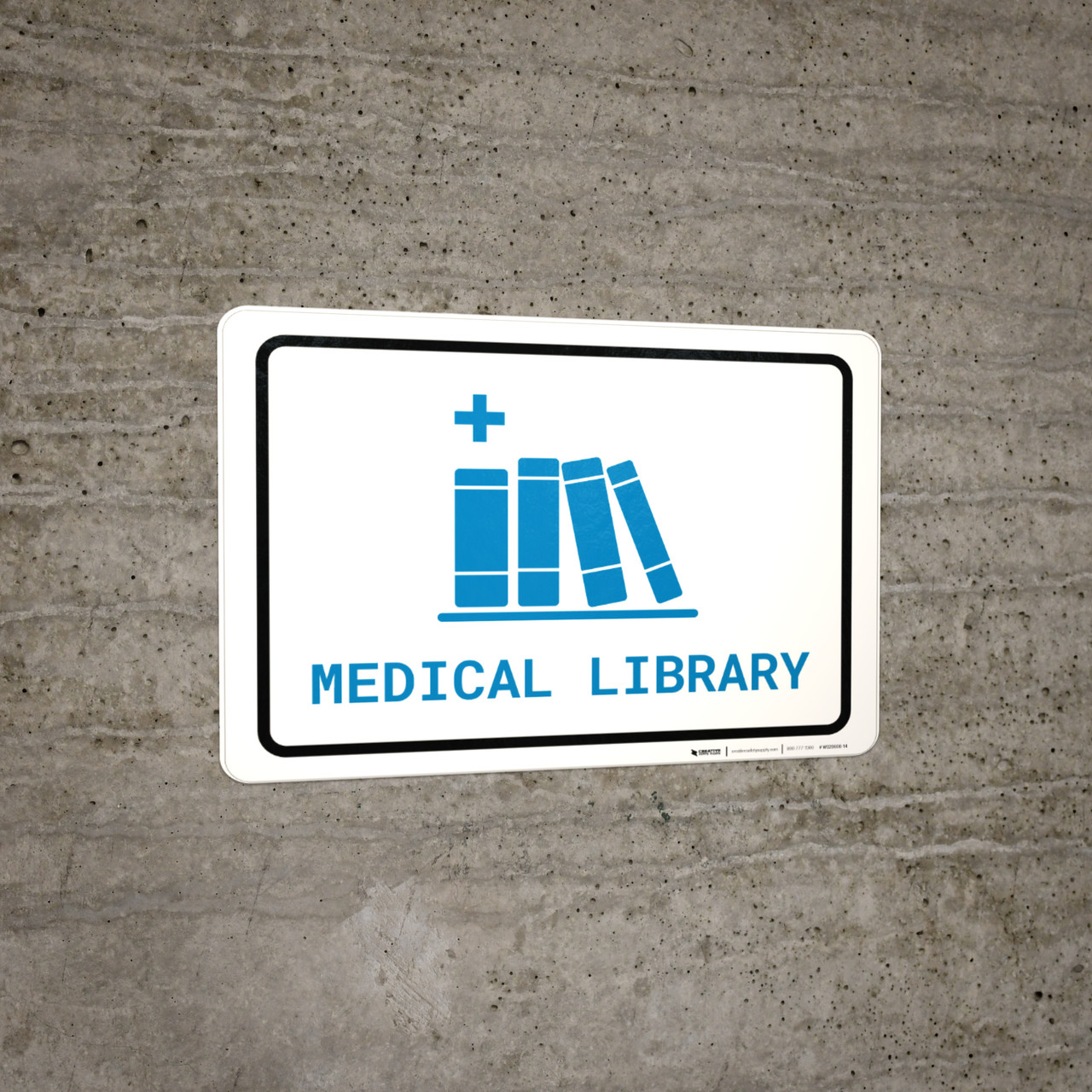 Medical Library with Icon Landscape v2 - Wall Sign