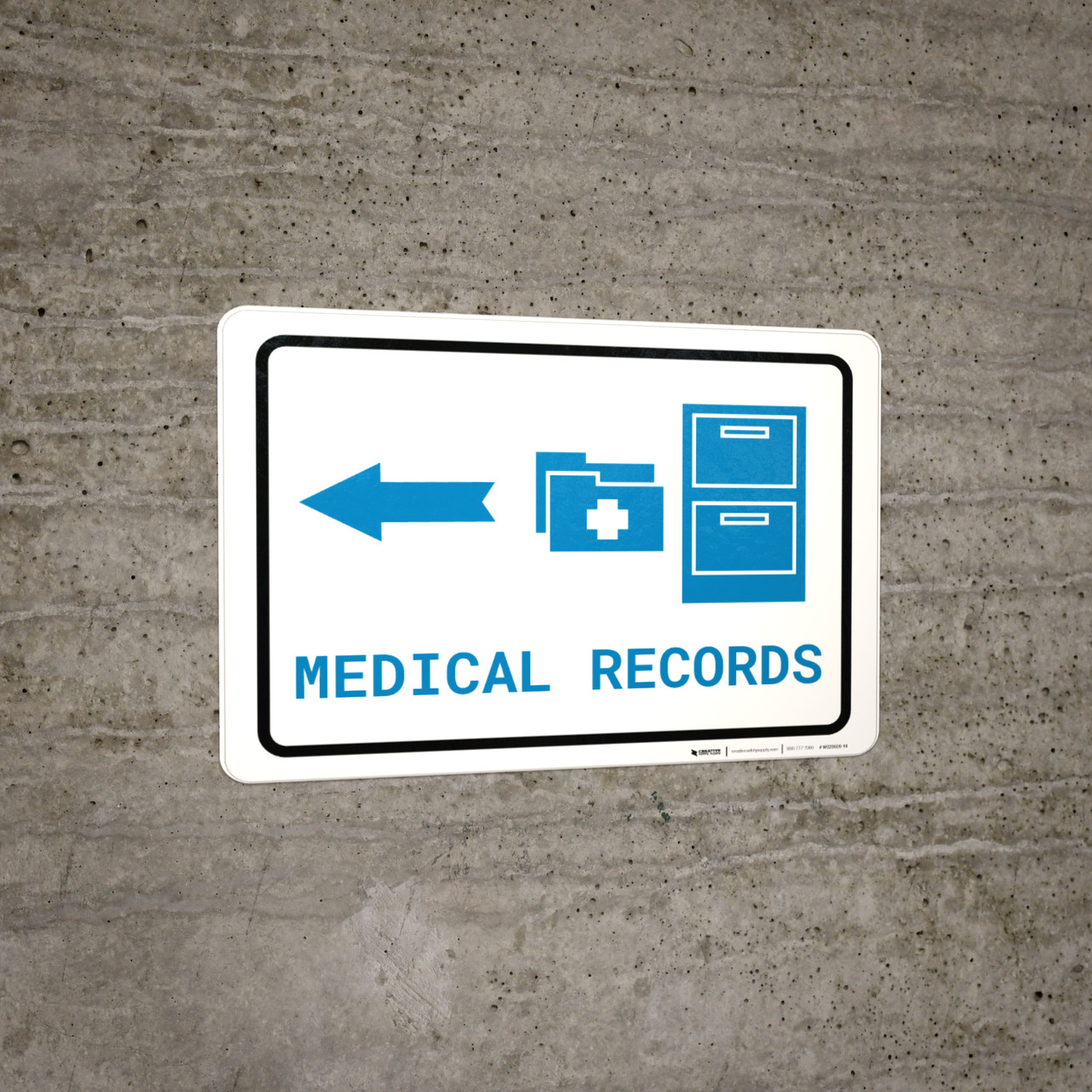 Medical Records Left Arrow with Icon Landscape v2 - Wall Sign ...
