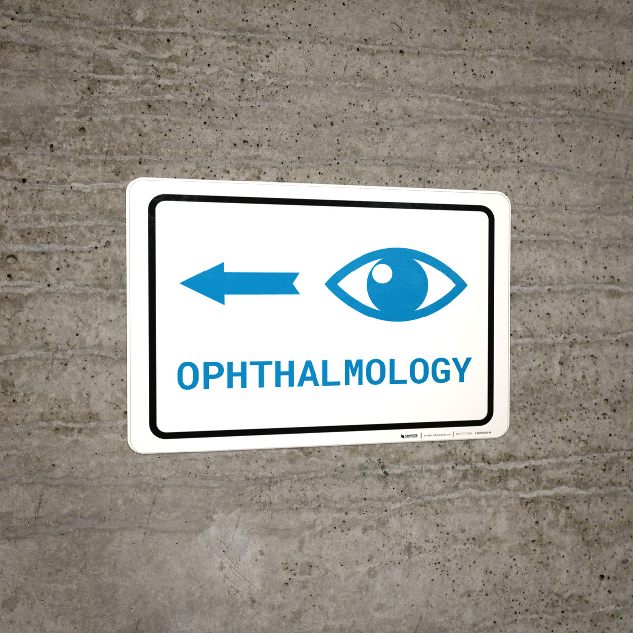 Ophthalmology Left Arrow with Icon Landscape v2 - Wall Sign