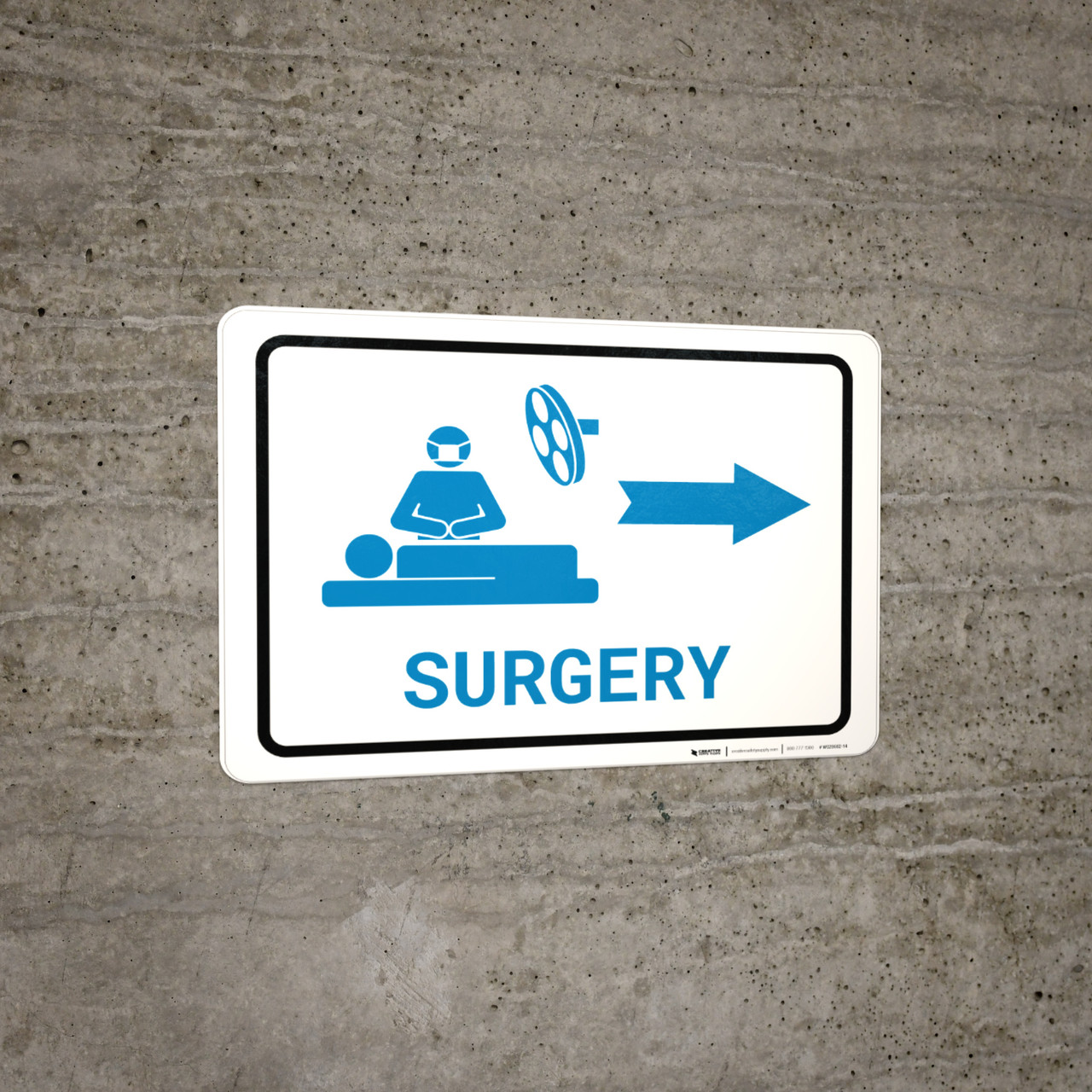 Surgery Right Arrow with Icon Landscape v2 - Wall Sign