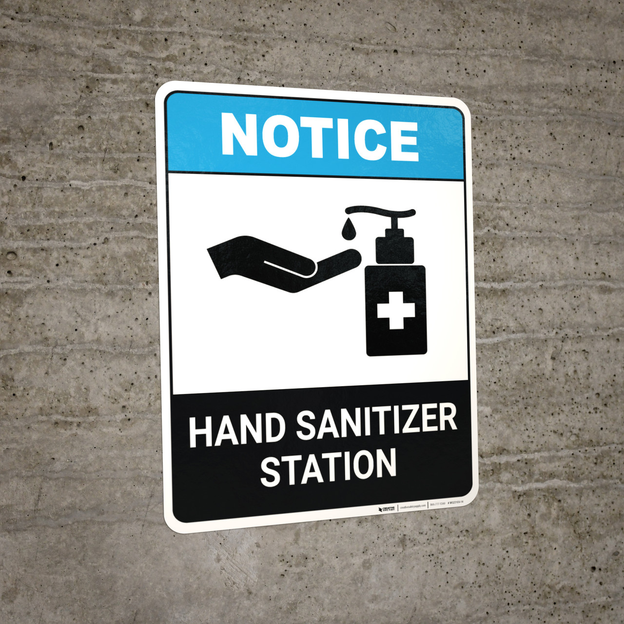 Notice: Hand Sanitizer Station ANSI Portrait - Wall Sign | Creative ...