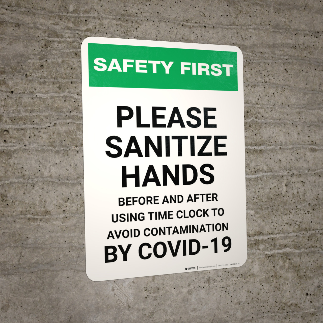 Safety First: Sanitize Hands Before & After Using Time Clock COVID-19 ...