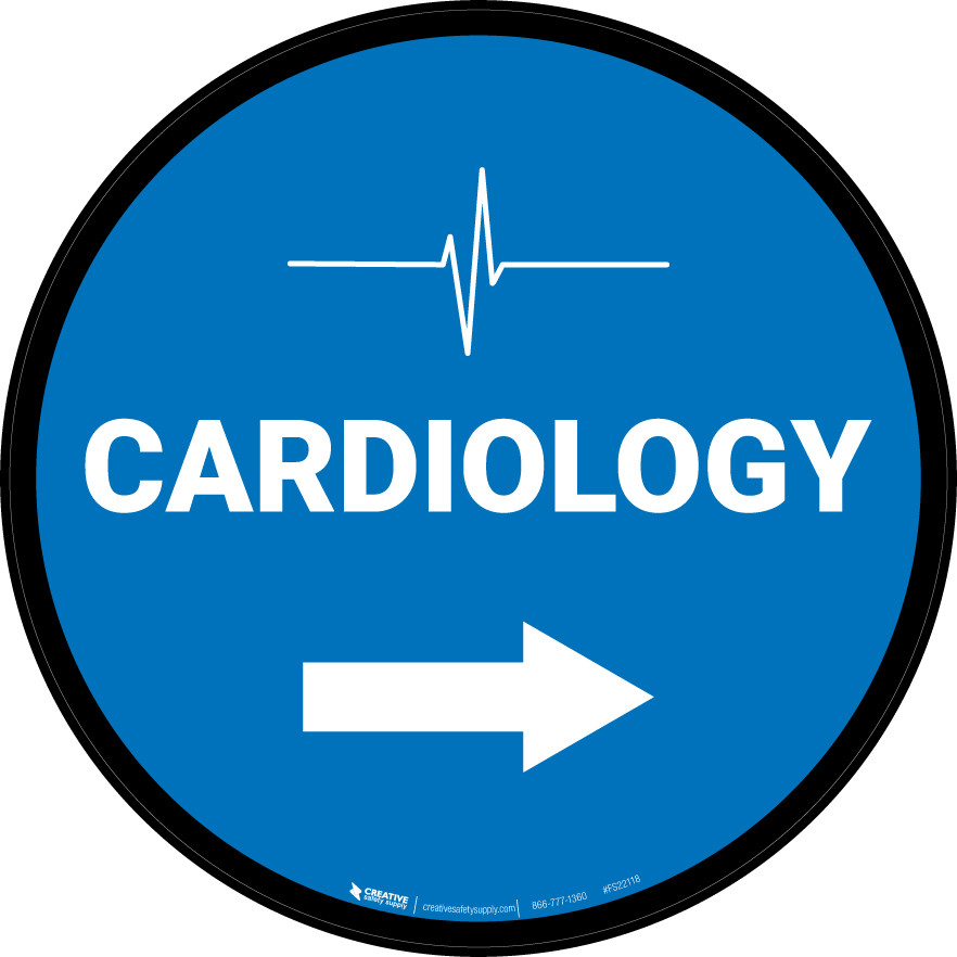 Cardiology With Icon Arrow Right Circular - Floor Sign