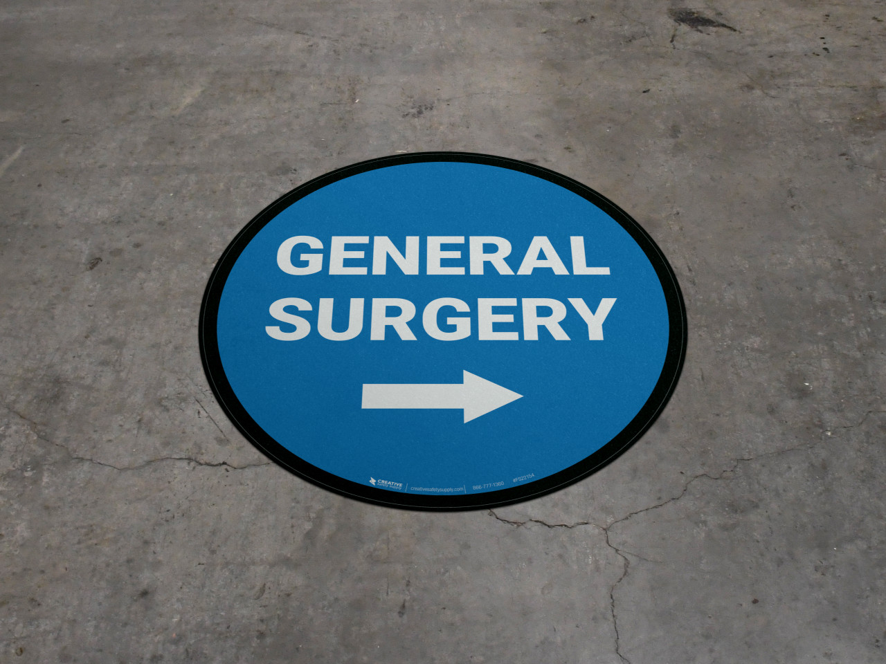 General Surgery Right with Arrow Circular - Floor Sign | Creative ...