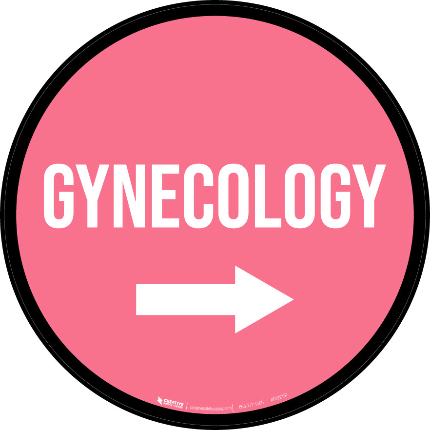 Gynecology Arrow Right Circular - Floor Sign