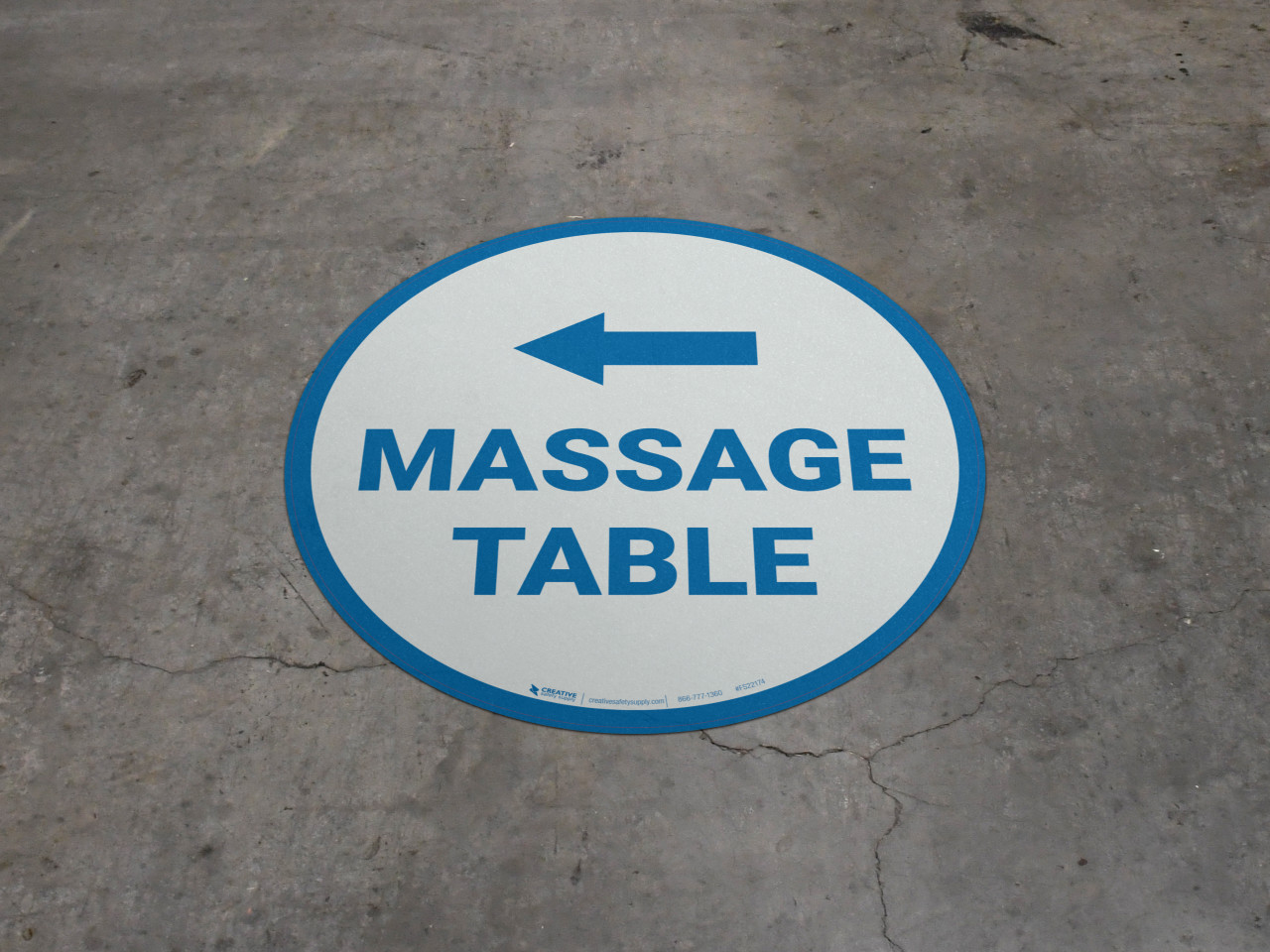 Massage Table Arrow Left Circular - Floor Sign