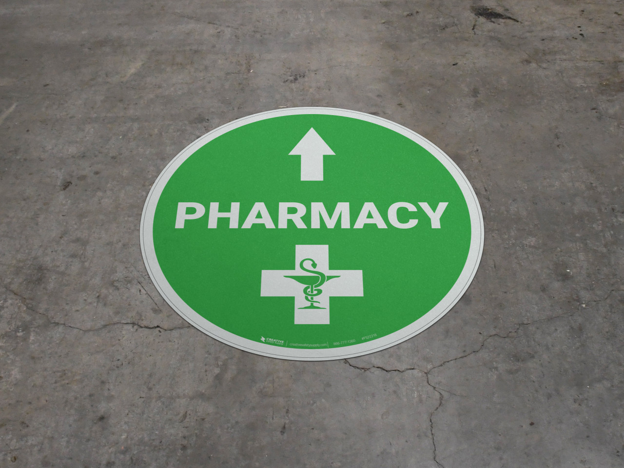 Pharmacy Arrow Straight Circular - Floor Sign