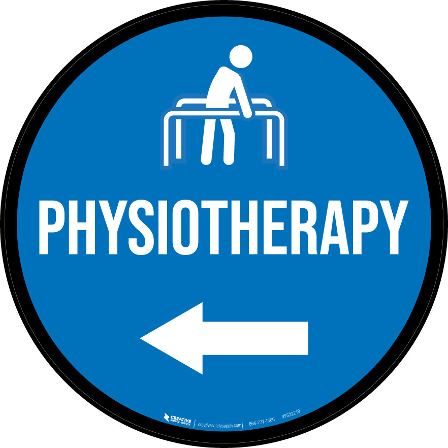 Physiotherapy Arrow Left Circular - Floor Sign | Creative Safety Supply