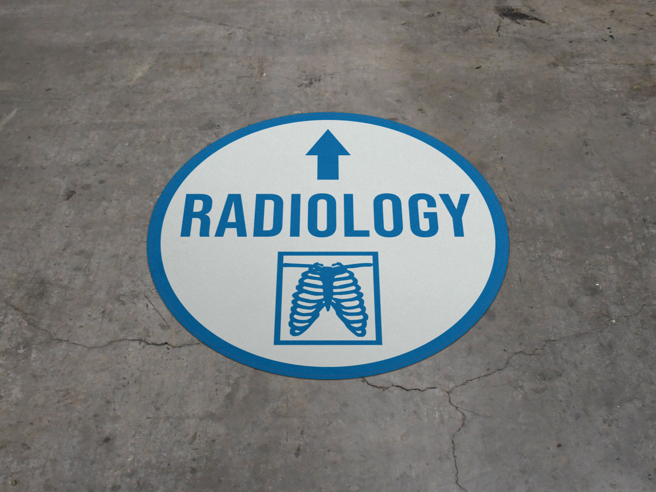 Radiology Ahead Arrow with Icon Circular - Floor Sign