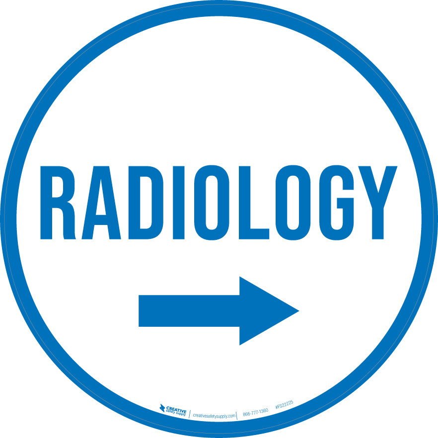 Radiology Arrow Right Circular - Floor Sign