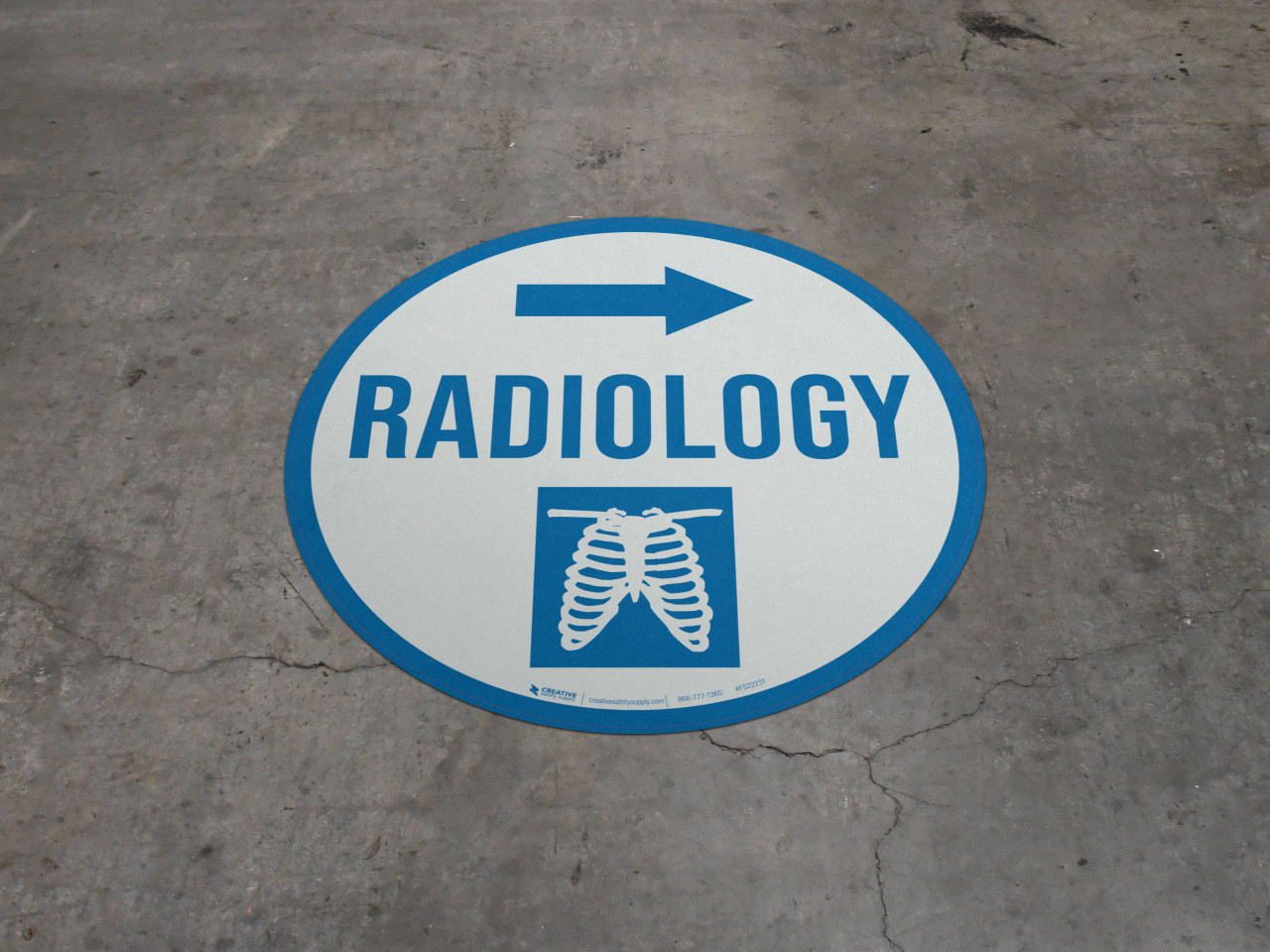 Radiology with Icon Arrow Left Circular - Floor Sign