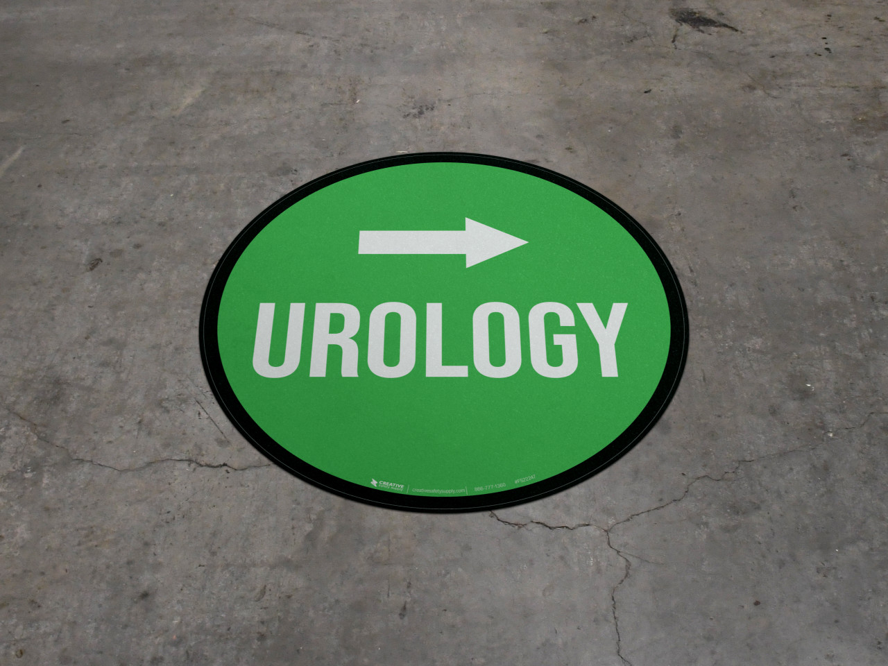 Urology Arrow Right Circular - Floor Sign | Creative Safety Supply