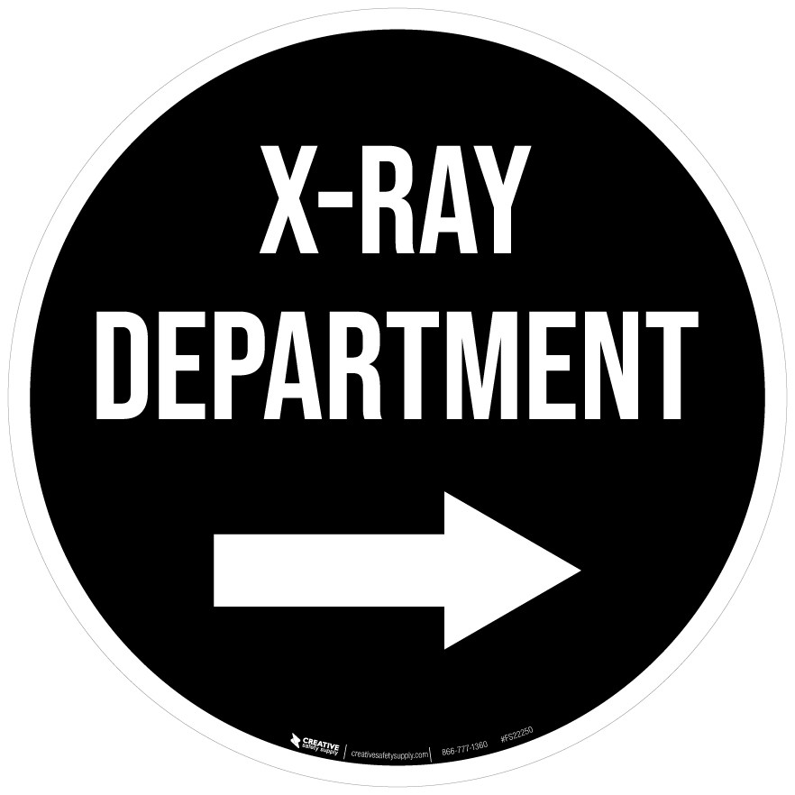 X-Ray Department Arrow Right Circular - Floor Sign