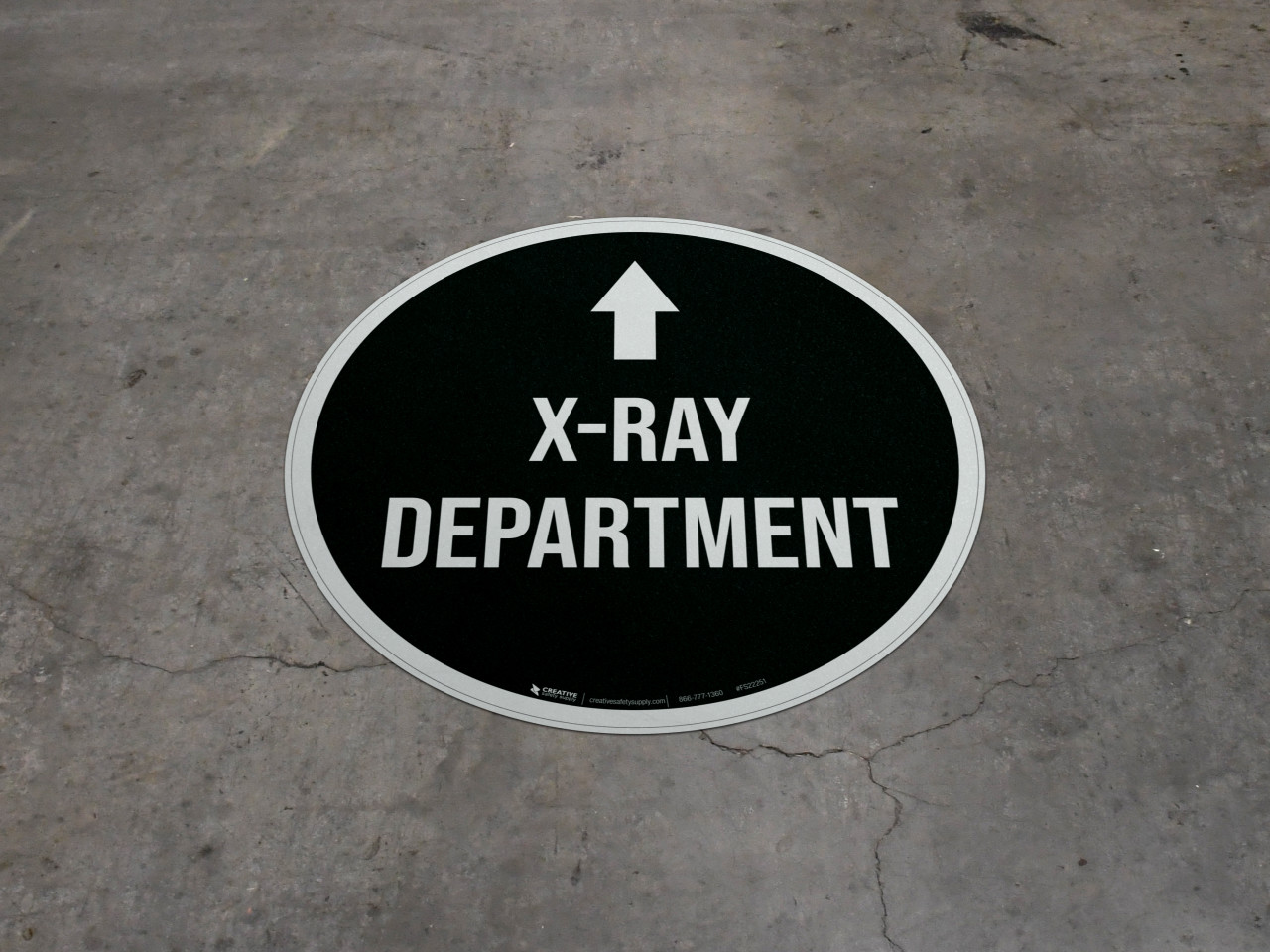 X-Ray Department Arrow Straight Circular - Floor Sign
