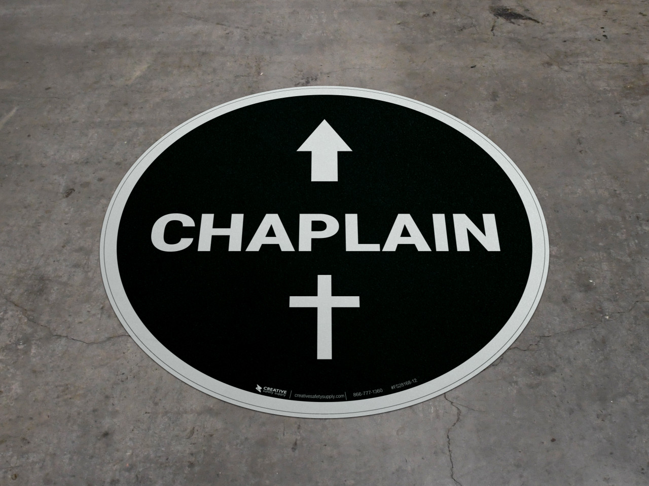 Chaplain Arrow Straight Circular - Floor Sign