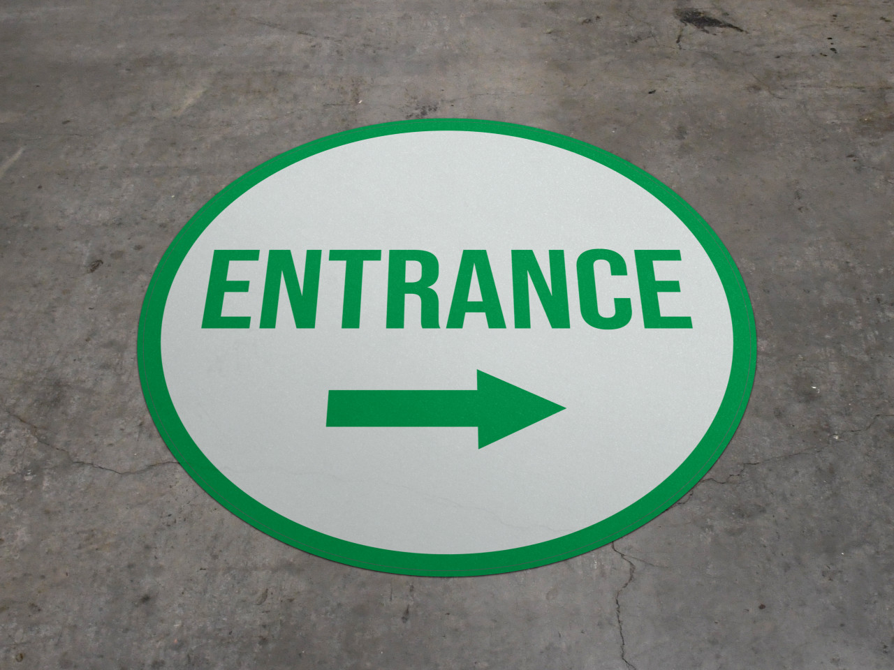 Entrance Right with Arrow Circular - Floor Sign | Creative Safety Supply