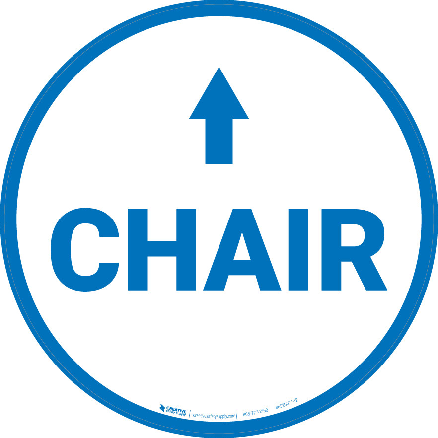 Chair Arrow Straight Circular - Floor Sign