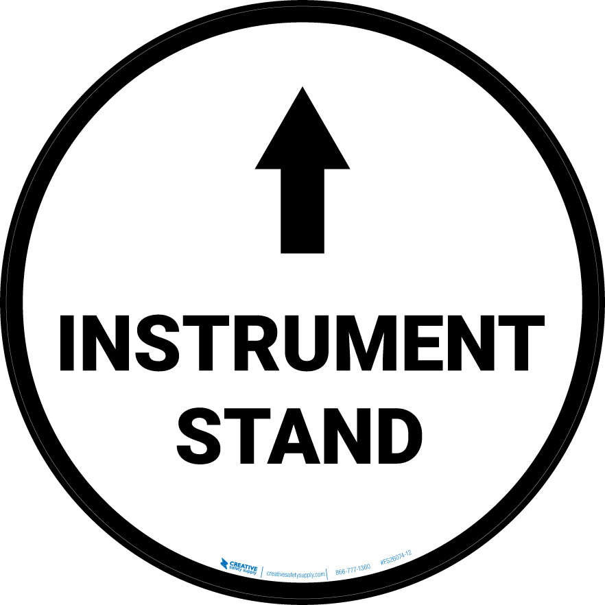 Instrument Stand Arrow Straight Circular - Floor Sign