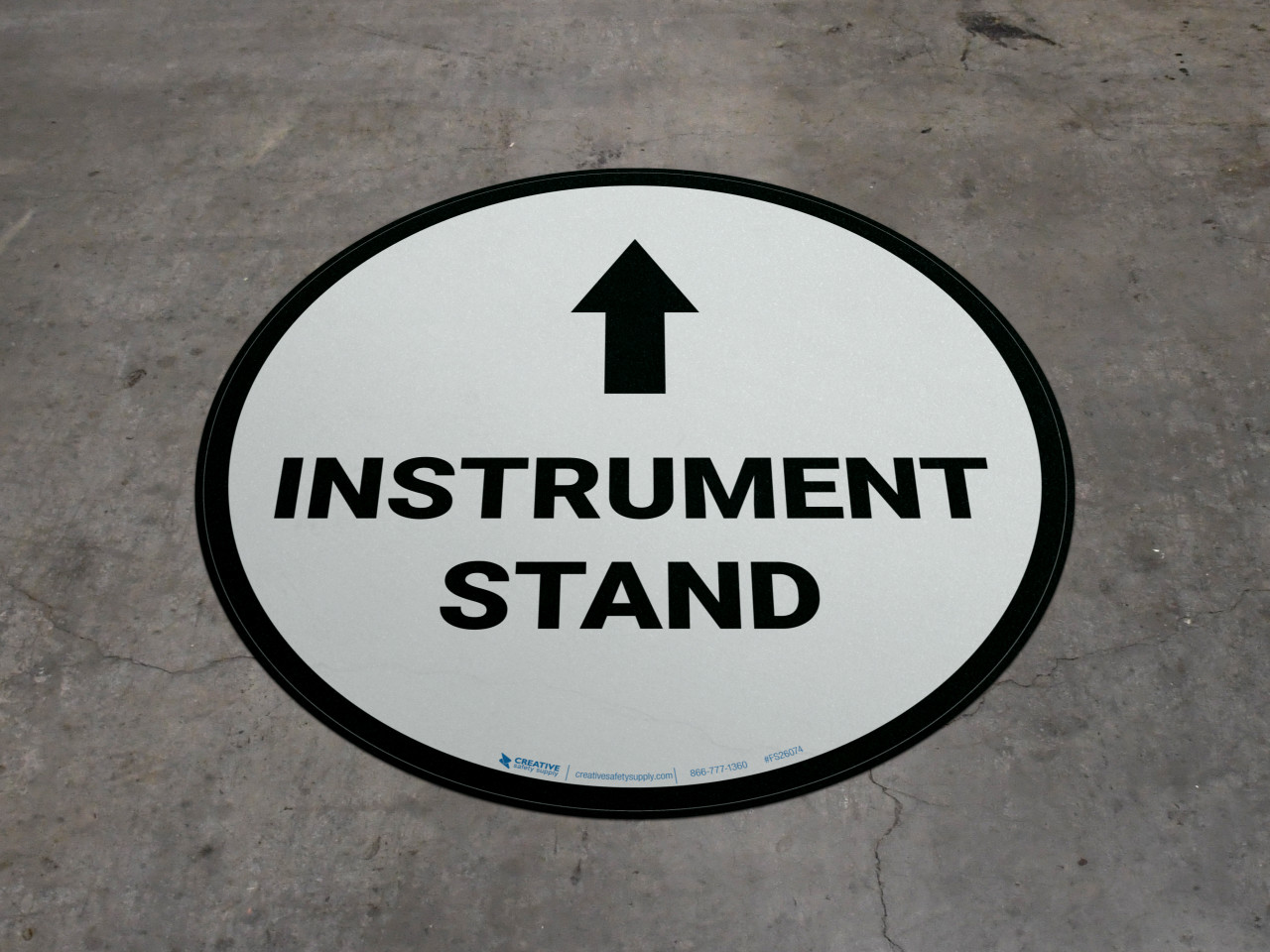 Instrument Stand Arrow Straight Circular - Floor Sign