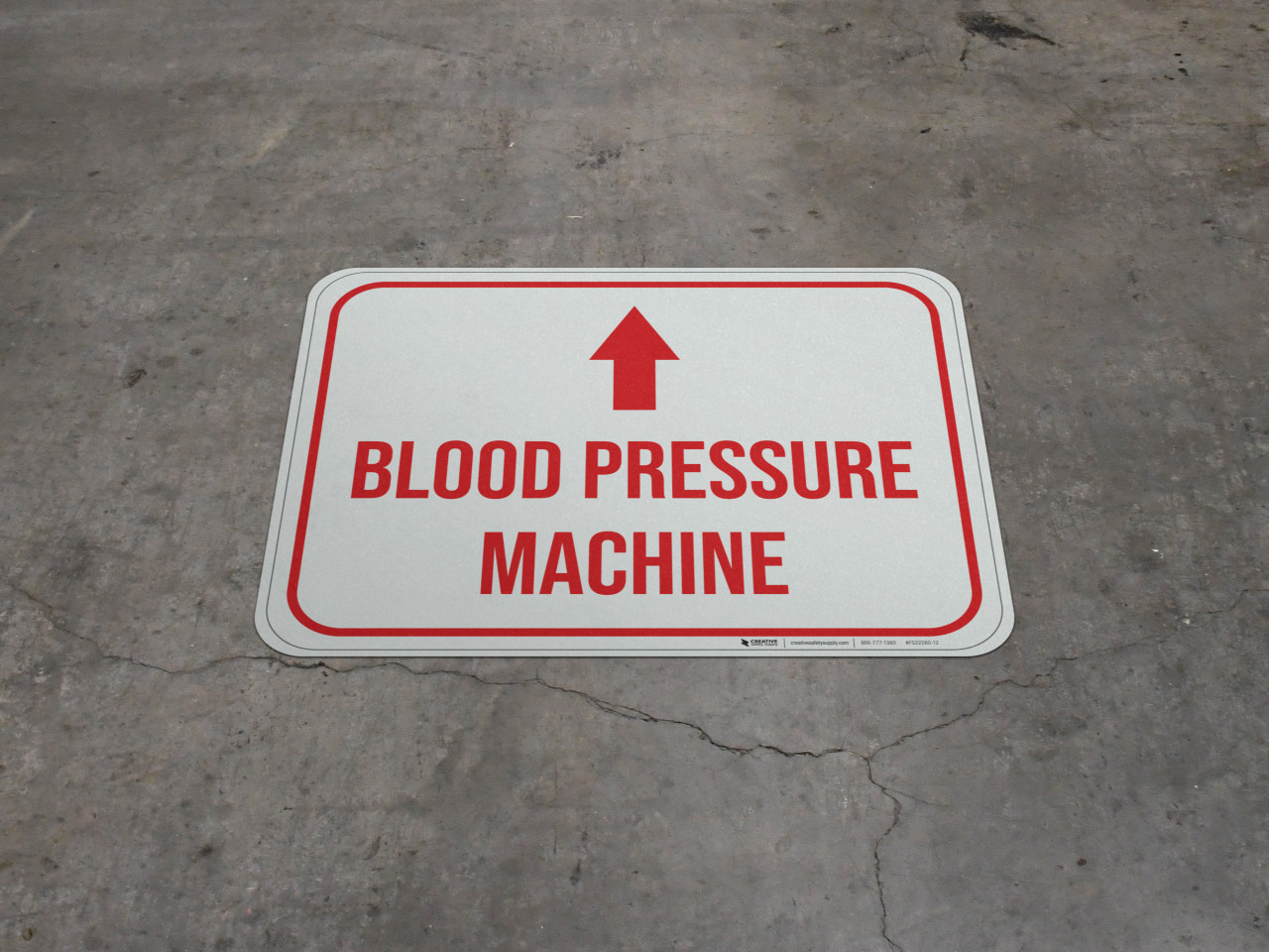 Blood Pressure Machine Arrow Straight Rectangular - Floor Sign