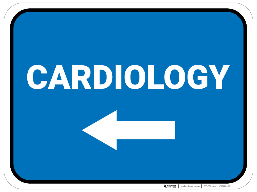 Cardiology Arrow Left Rectangular - Floor Sign
