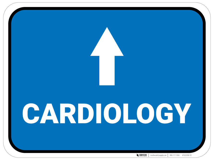 Cardiology Arrow Straight Rectangular - Floor Sign