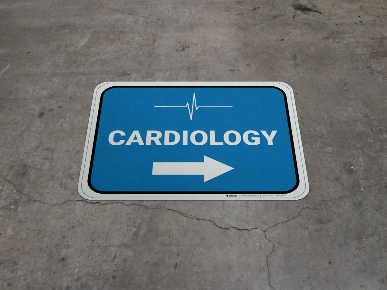 Cardiology With Icon Arrow Right Rectangular - Floor Sign