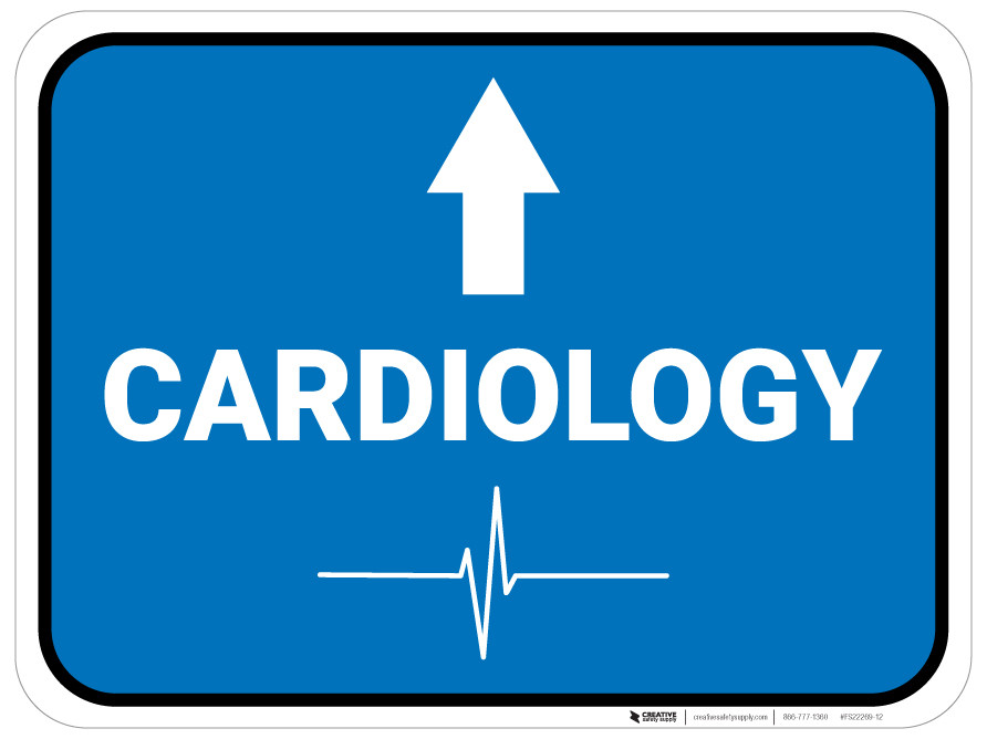 Cardiology With Icon Arrow Straight Rectangular - Floor Sign