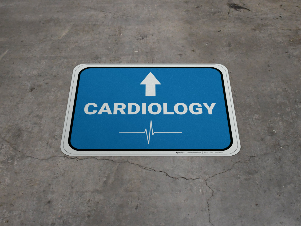 Cardiology With Icon Arrow Straight Rectangular - Floor Sign