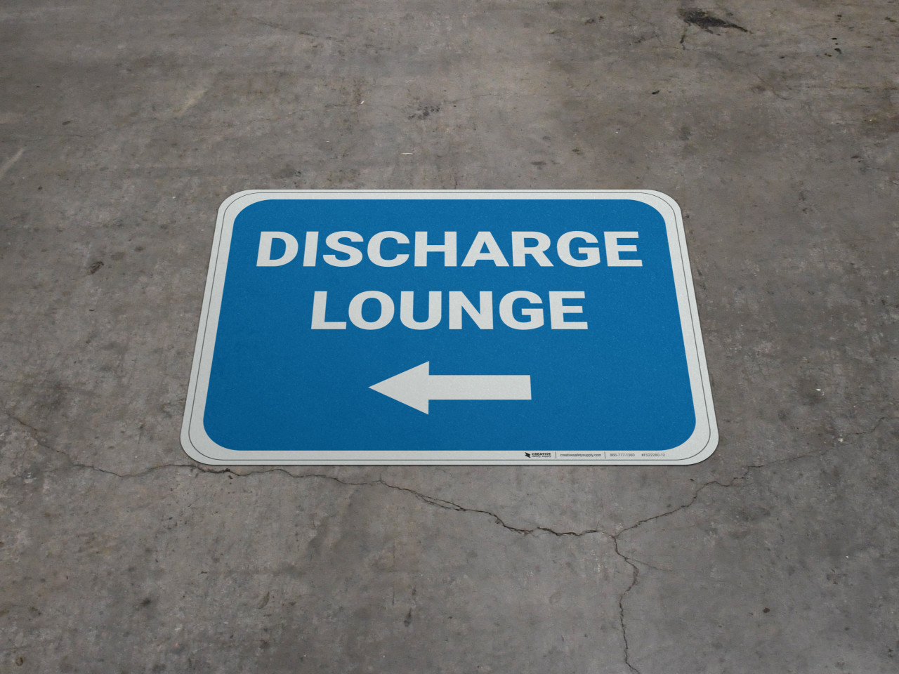 Discharge Lounge Left with Arrow Rectangular - Floor Sign