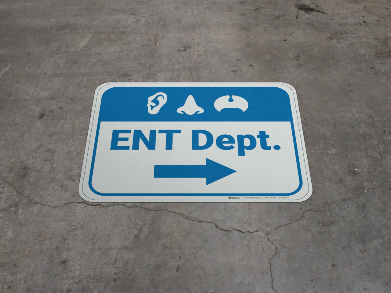 ENT Dept Arrow Right Rectangular - Floor Sign