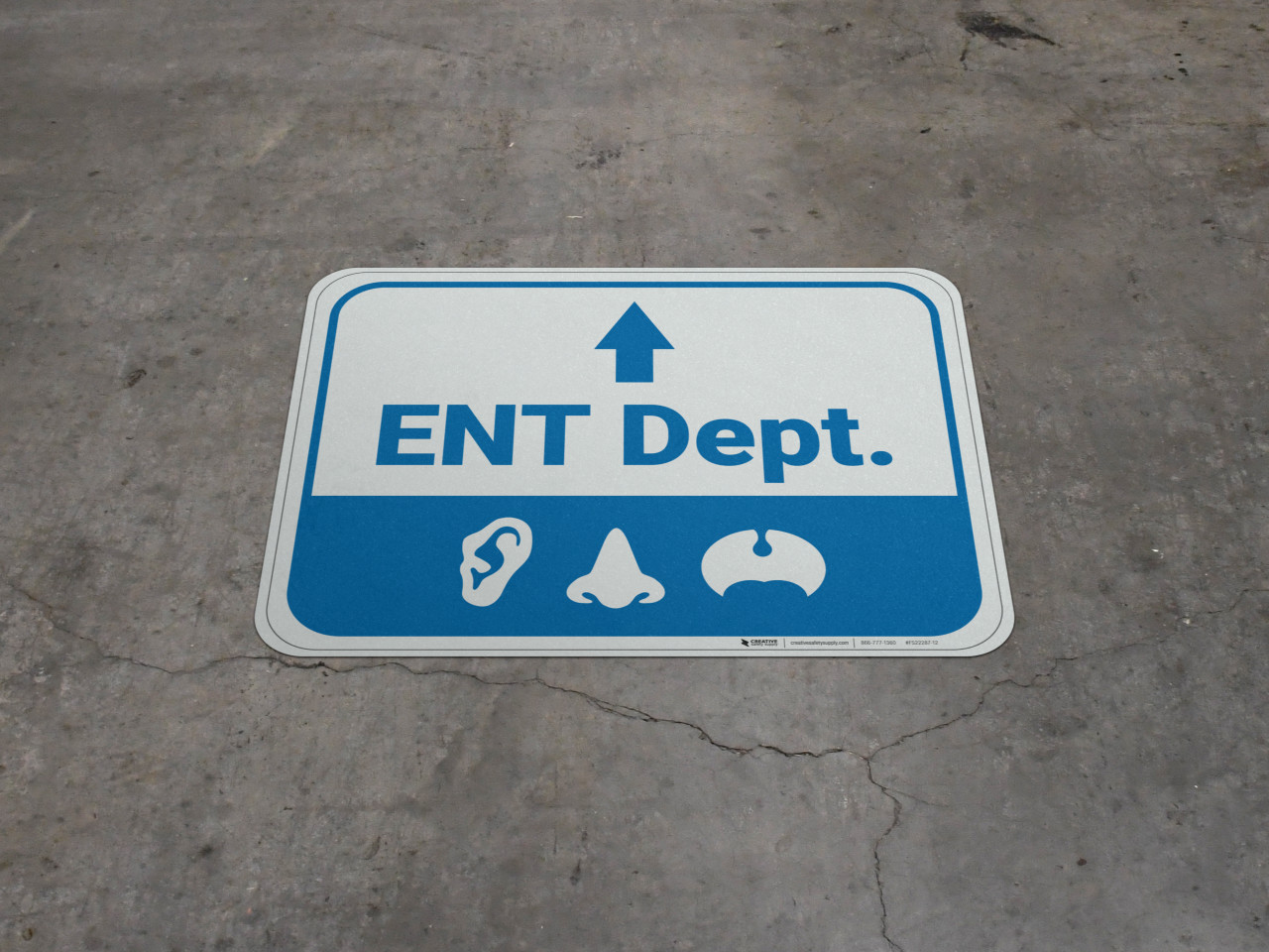 ENT Dept Arrow Straight Rectangular - Floor Sign