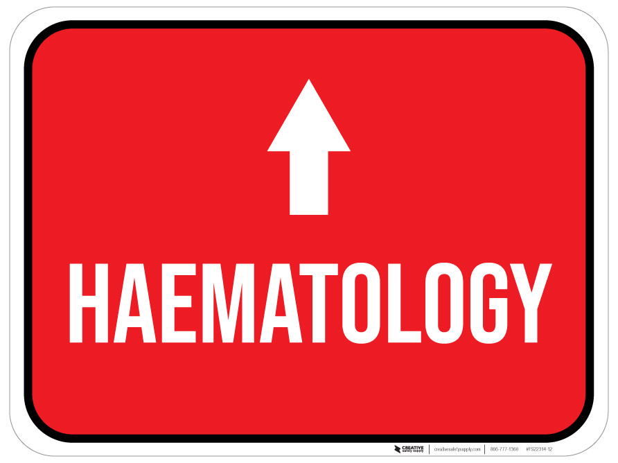 Haematology Arrow Straight Rectangular - Floor Sign