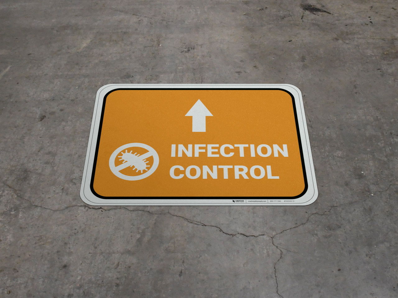 Infection Control Ahead with Icon Rectangular - Floor Sign | Creative ...