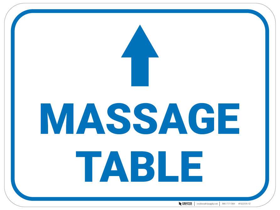 Massage Table Arrow Straight Rectangular - Floor Sign