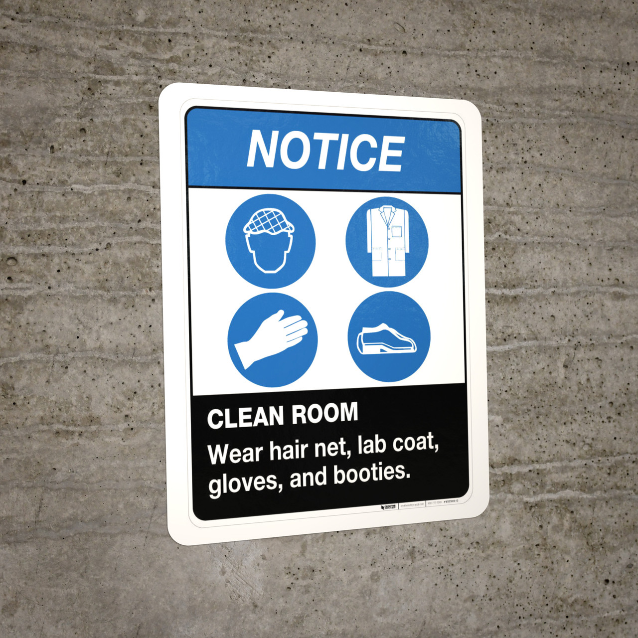 NOTICE-Clean Room - Wall Sign