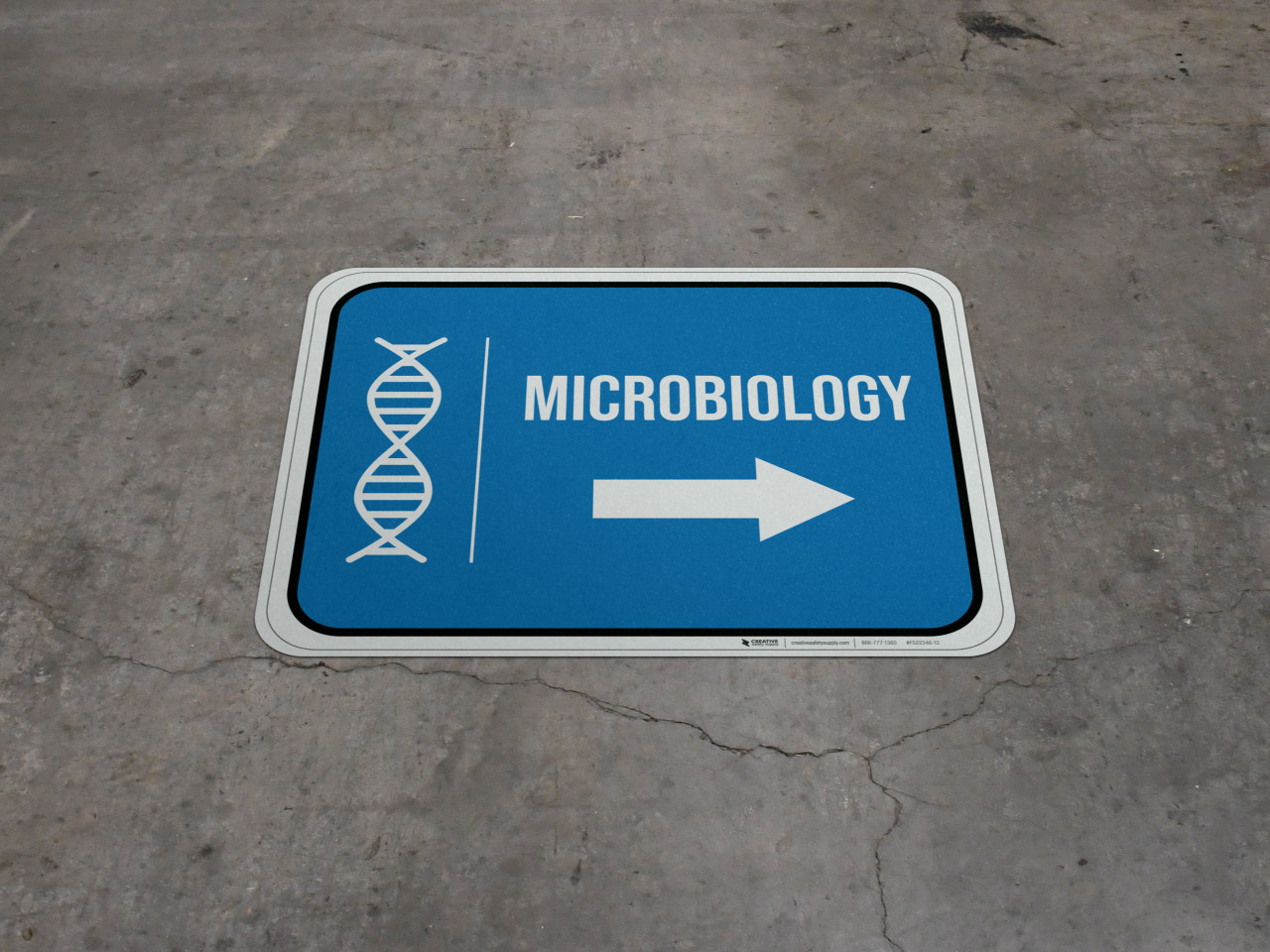 Microbiology Arrow Right Rectangular - Floor Sign
