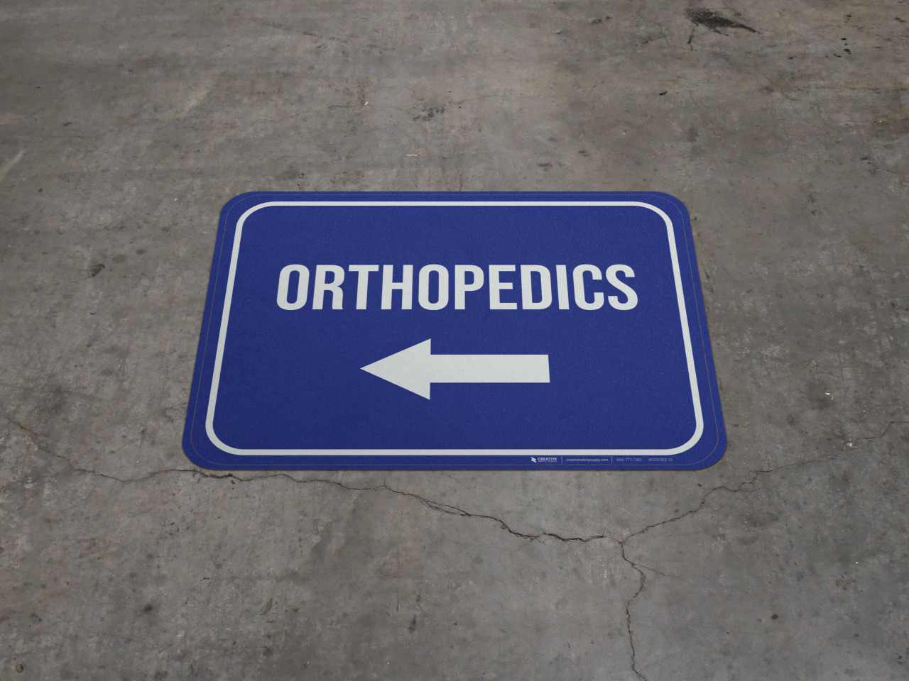 Orthopedics Arrow Left Rectangular - Floor Sign | Creative Safety Supply