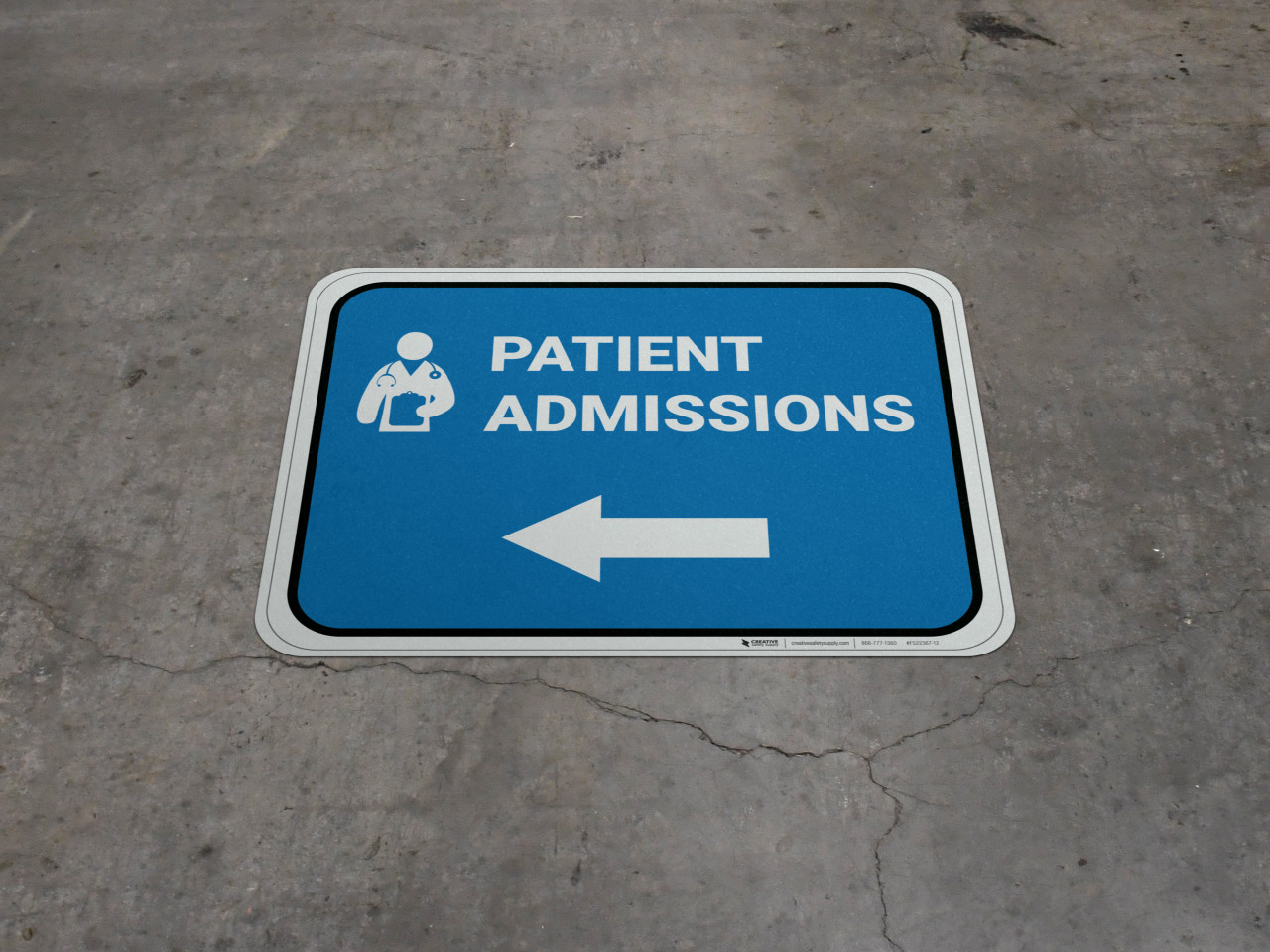 Patient Admissions Left Arrow with Icon Rectangular - Floor Sign ...