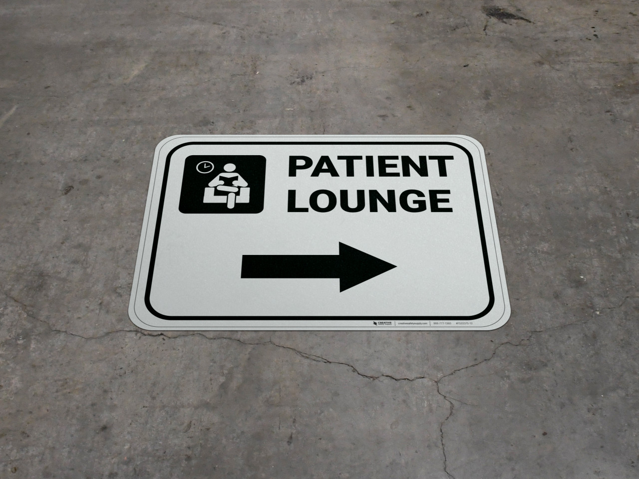 Patient Lounge Right Arrow with Icon Rectangular - Floor Sign ...