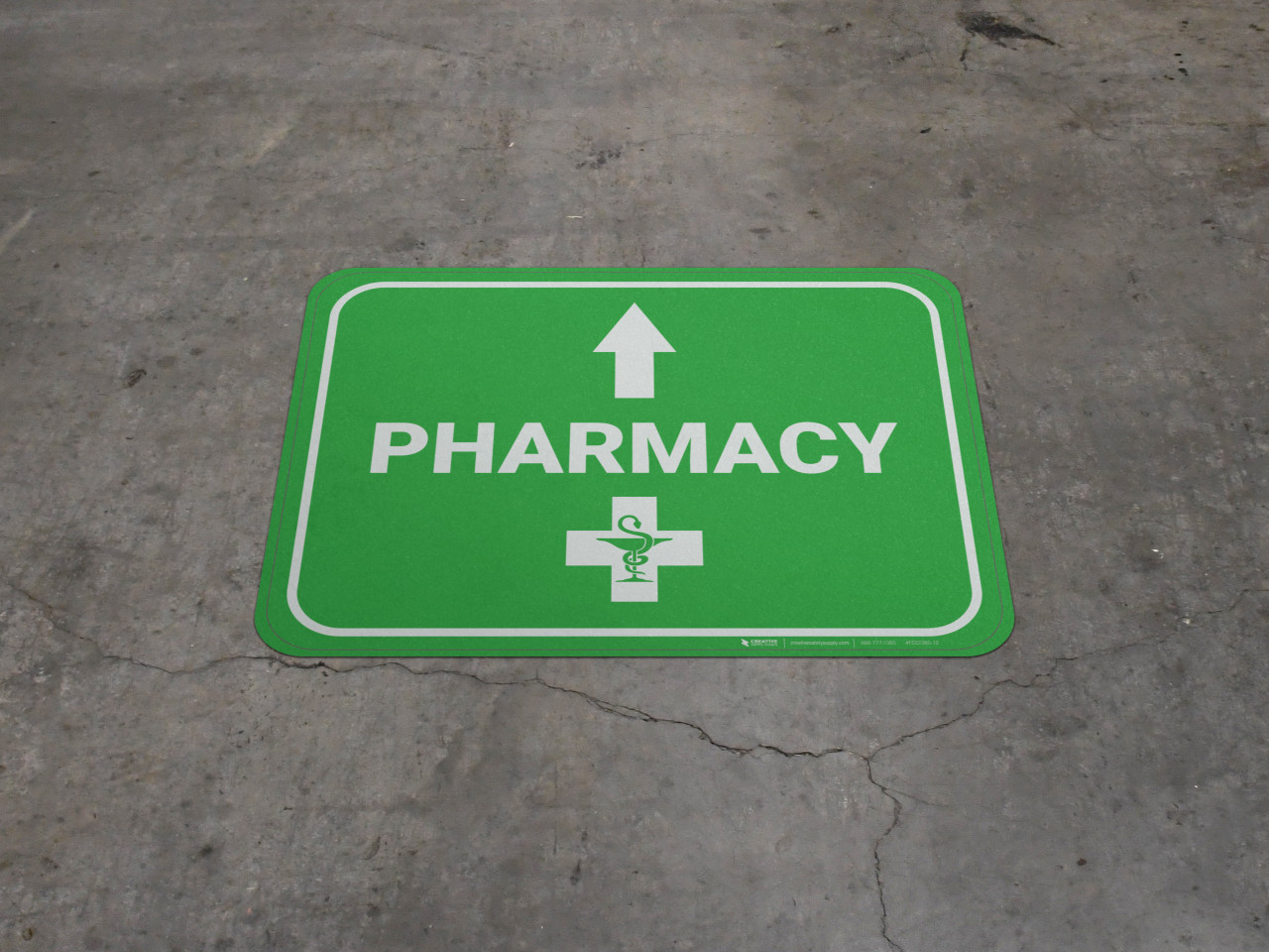 Pharmacy Arrow Straight Rectangular - Floor Sign | Creative Safety Supply